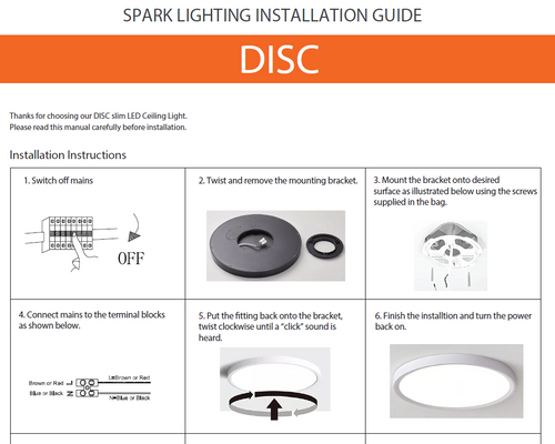 Ultra-thin 2CM Tri-color Flush Round Ceiling ABS LED Light SAA